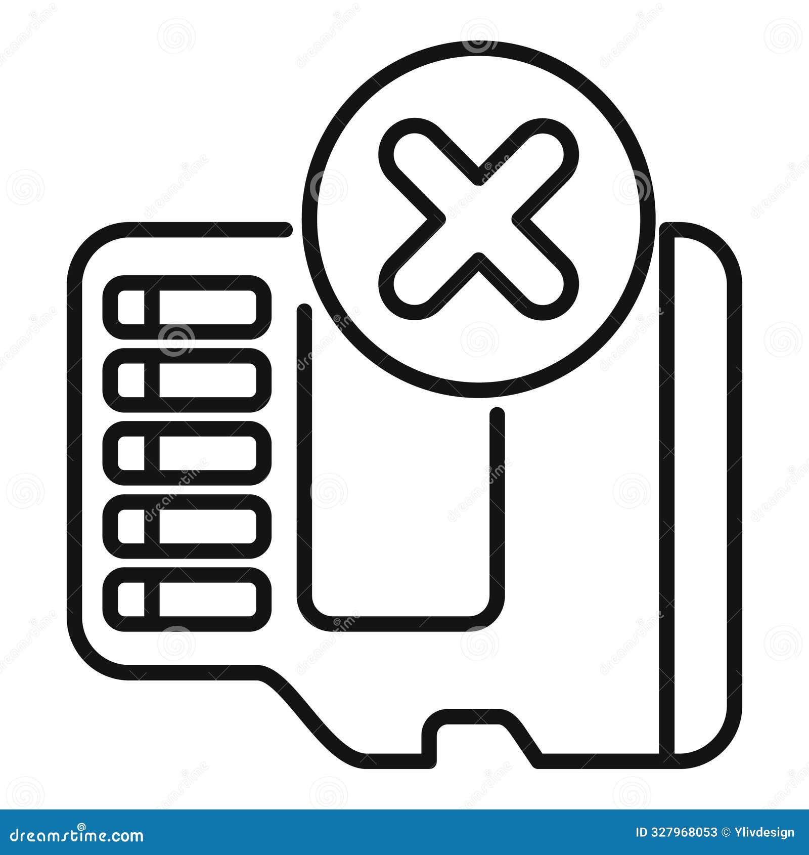 Memory Card Showing Error Message with Cross Sign Stock Vector ...