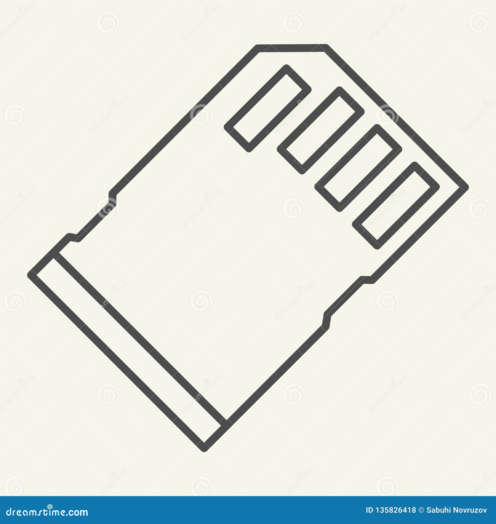 Memory Card Thin Line Icon. Sd Card Vector Illustration Isolated on ...