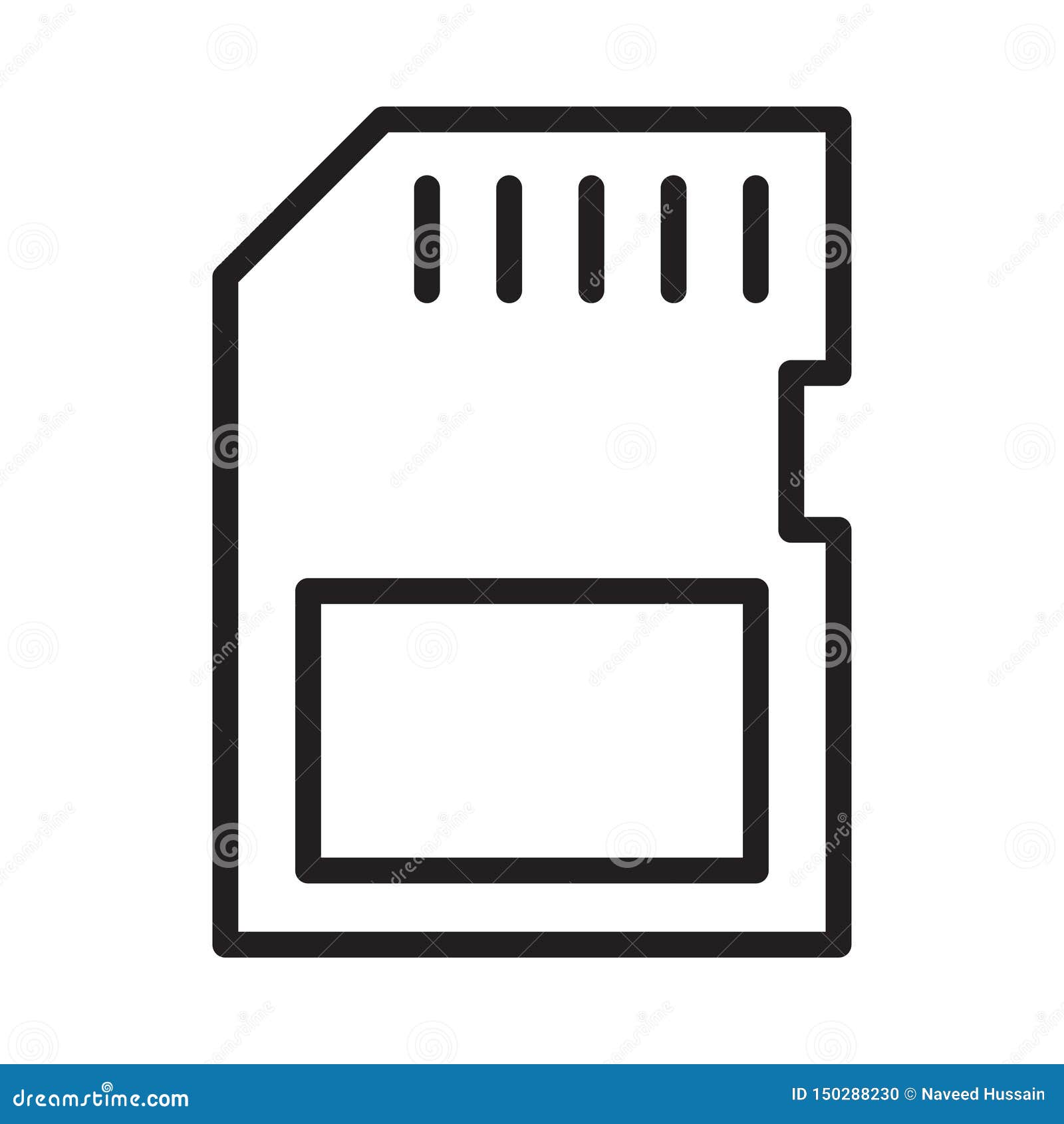 Memory Card Thin Line Vector Icon Stock Vector - Illustration of ...