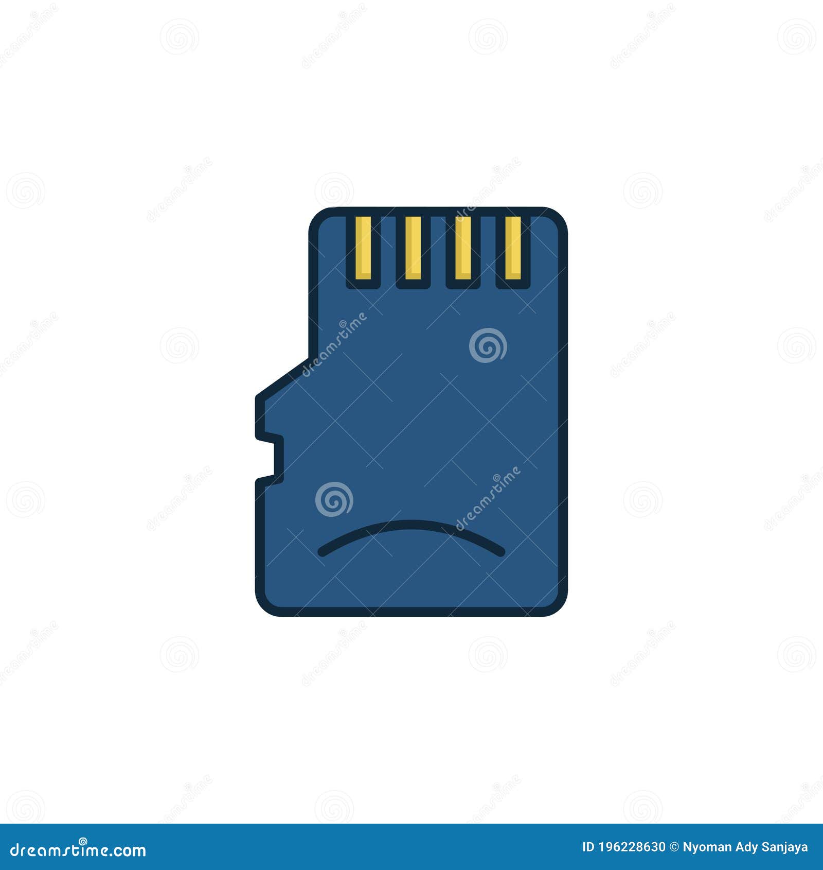 Memory Card Vector Icon Symbol Storage Isolated on White Background ...