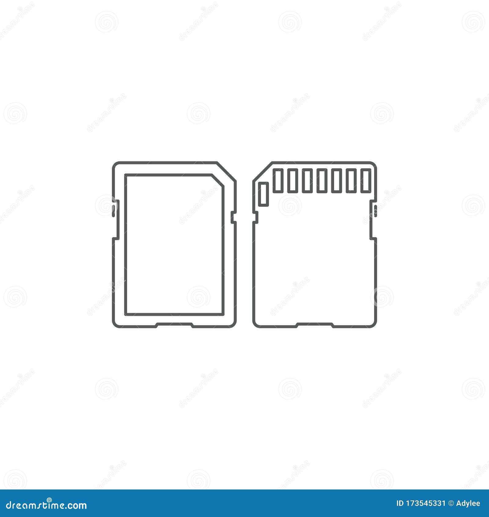 Memory Card Vector Icon Symbol Storage Isolated on White Background ...