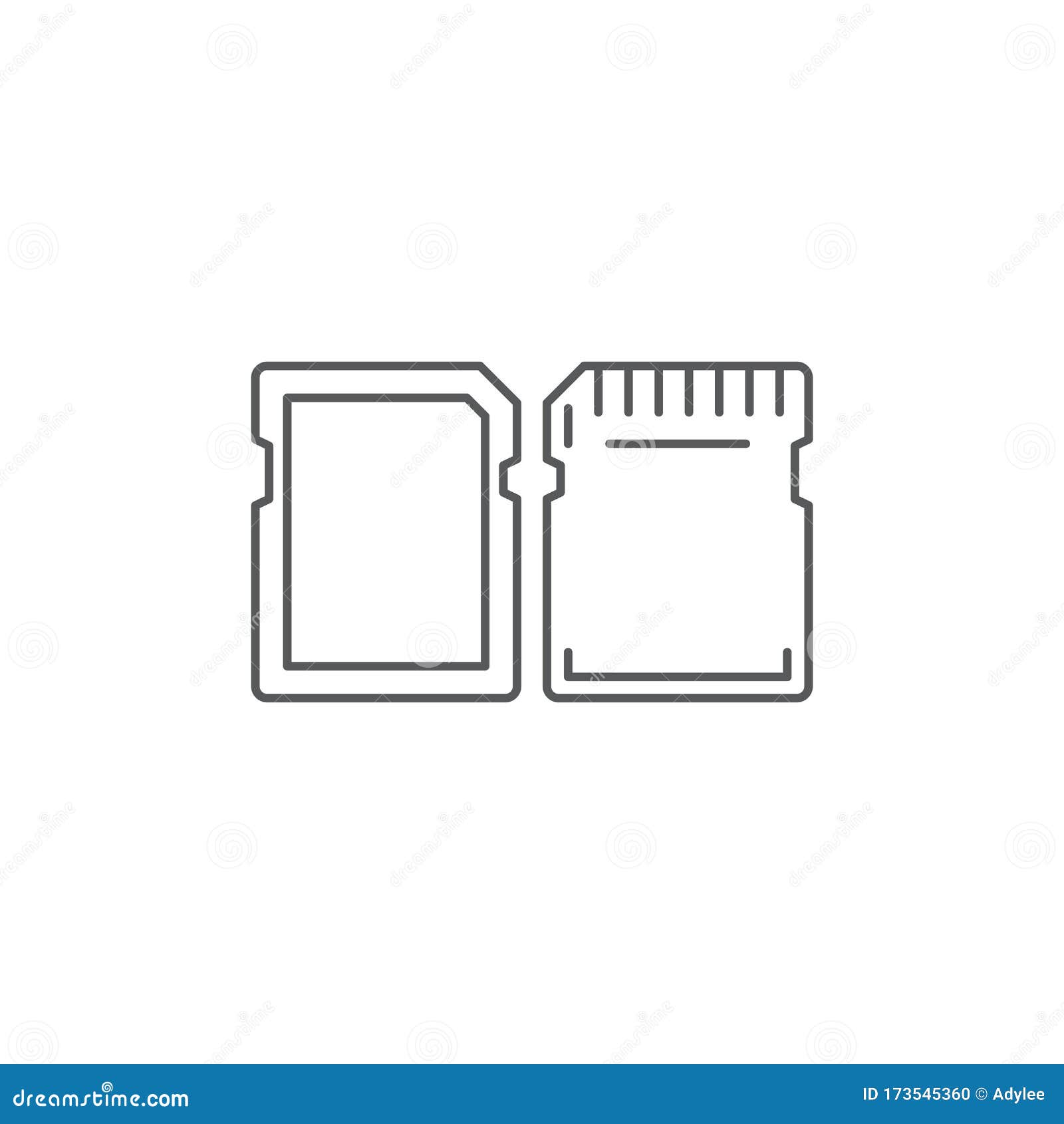 Memory Card Vector Icon Symbol Storage Isolated on White Background ...