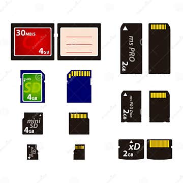 Memory Cards. stock vector. Illustration of black, memory - 12756383