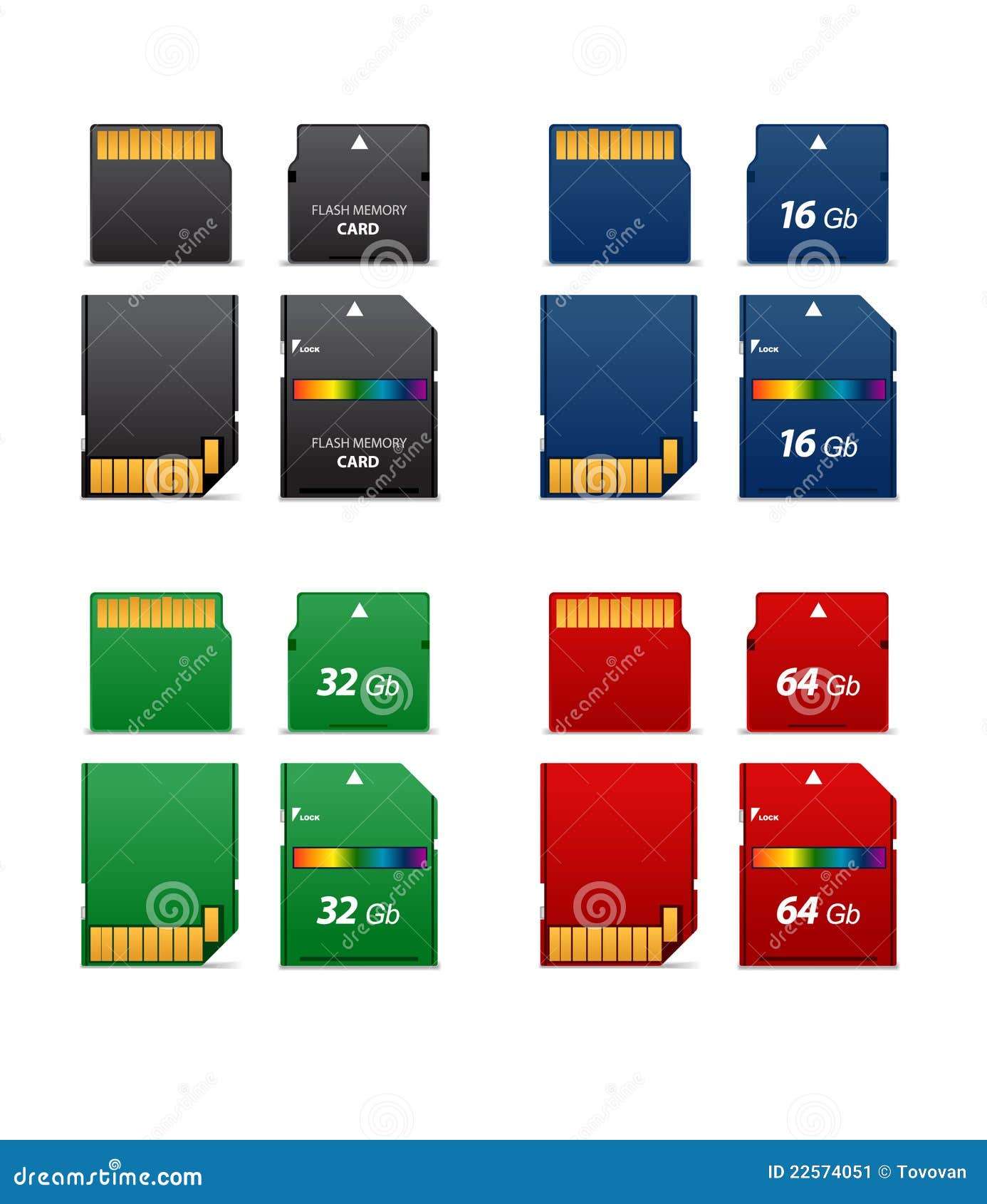 Memory cards stock vector. Illustration of digital, data - 22574051