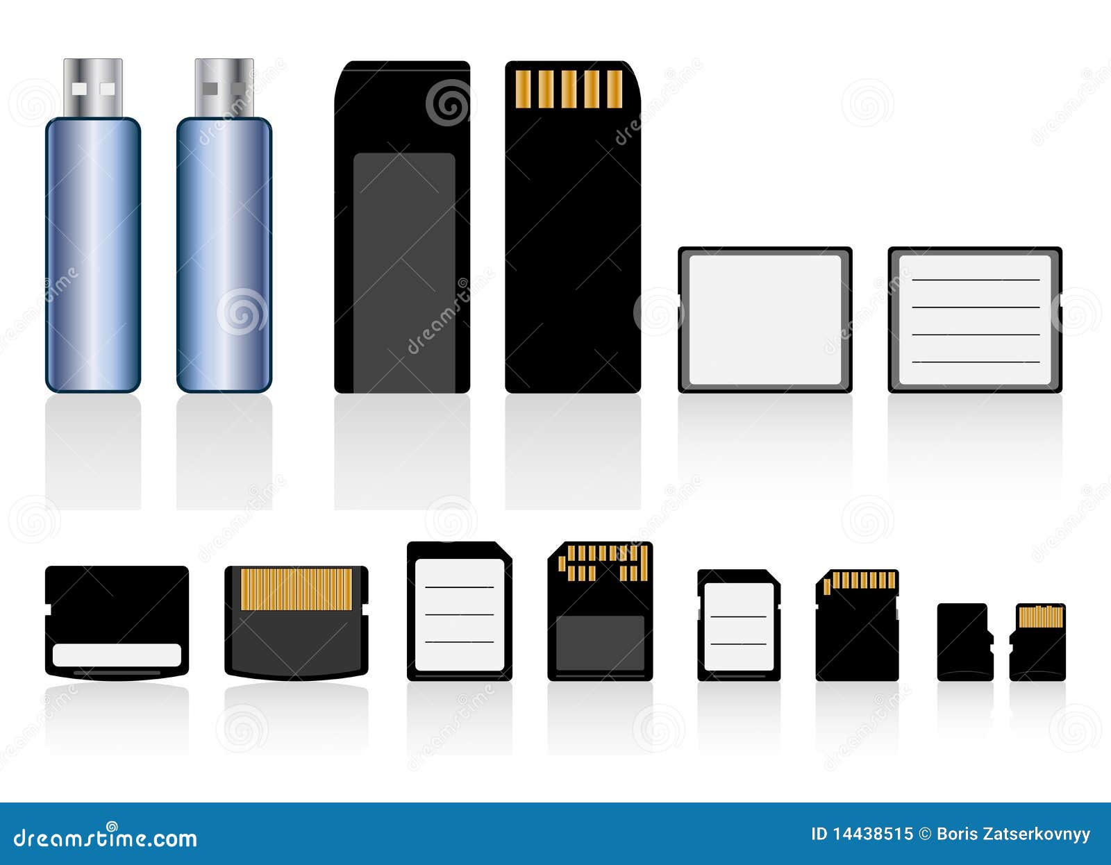 Memory Cards, Drive Collection Stock Vector - Illustration of card ...