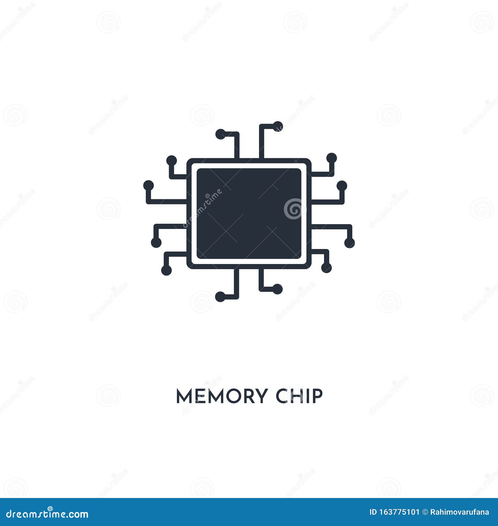 Memory Chip Icon. Simple Element Illustration. Isolated Trendy Filled ...