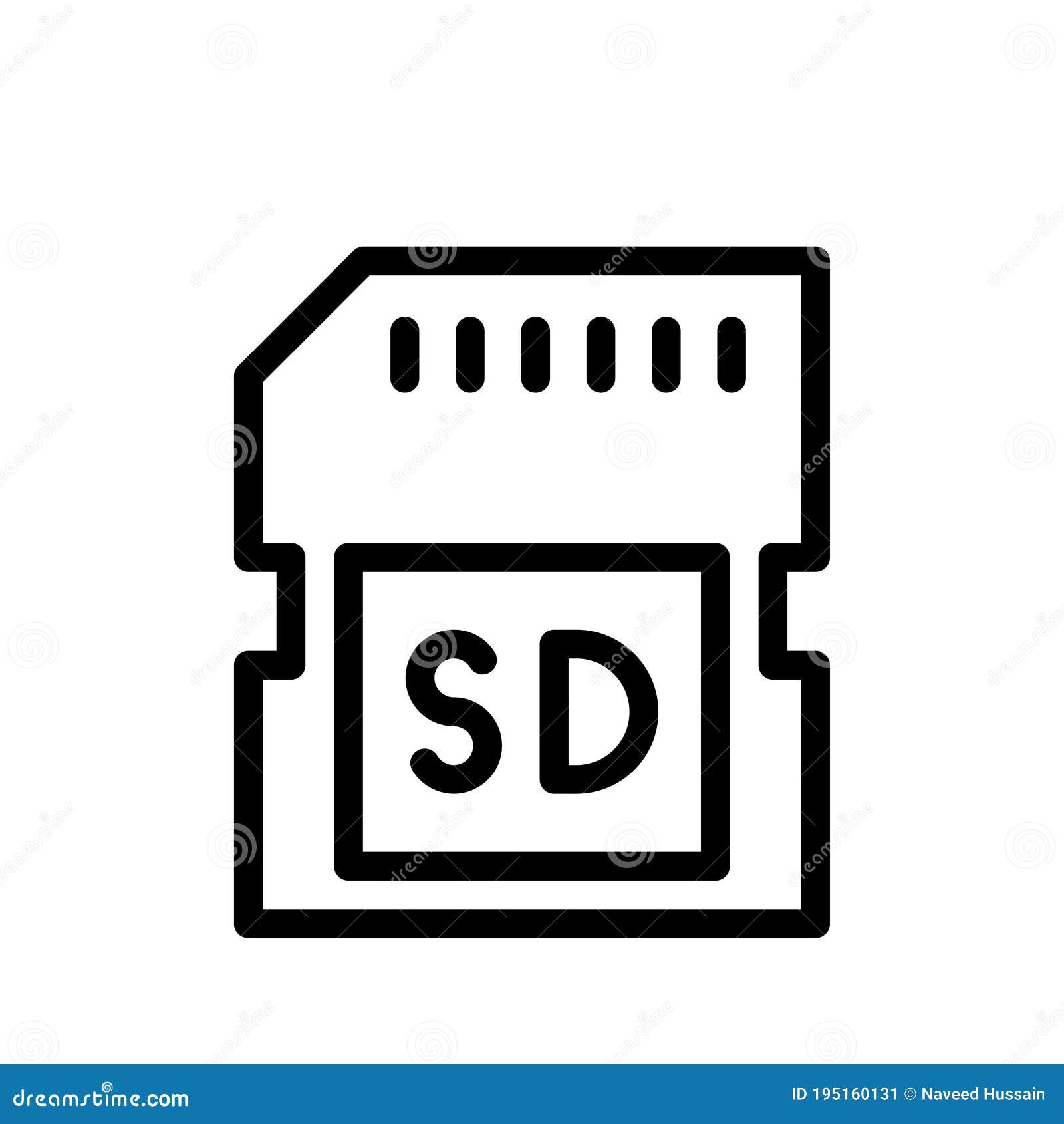 Memory Chip Vector Thin Line Icon Stock Vector - Illustration of ...