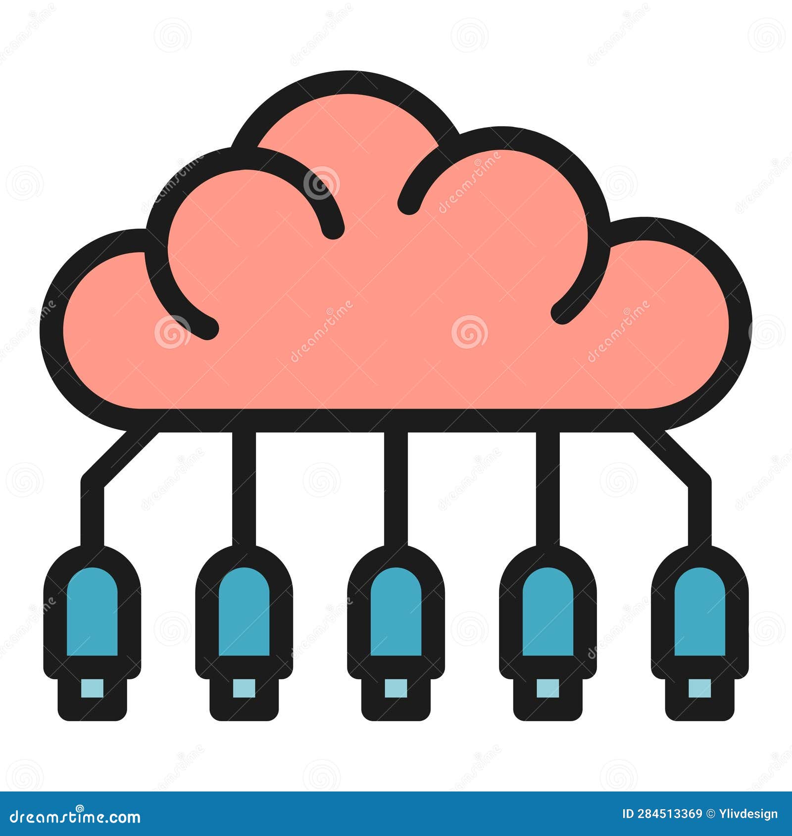 Memory Cloud Icon Vector Flat Stock Illustration - Illustration of ...