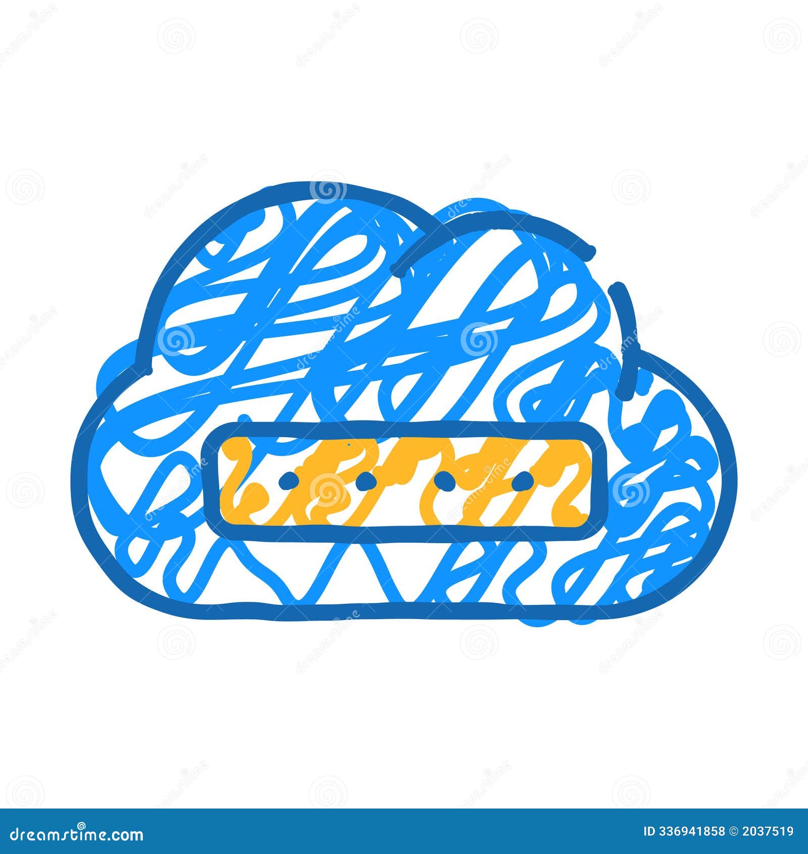 Memory Cloud Storage Icon Doodle Illustration Stock Vector ...