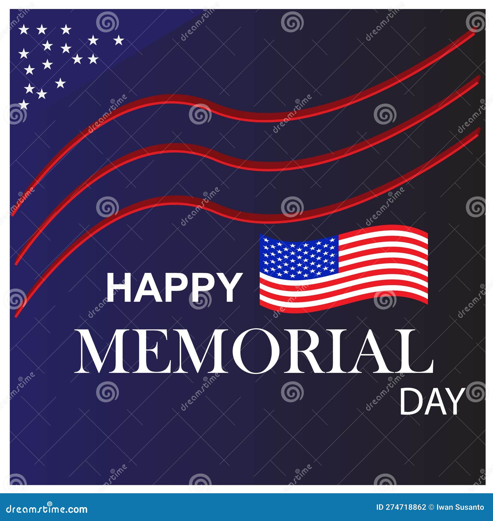 Memory Day Background Wave Memory Day Star White. Stock Illustration ...