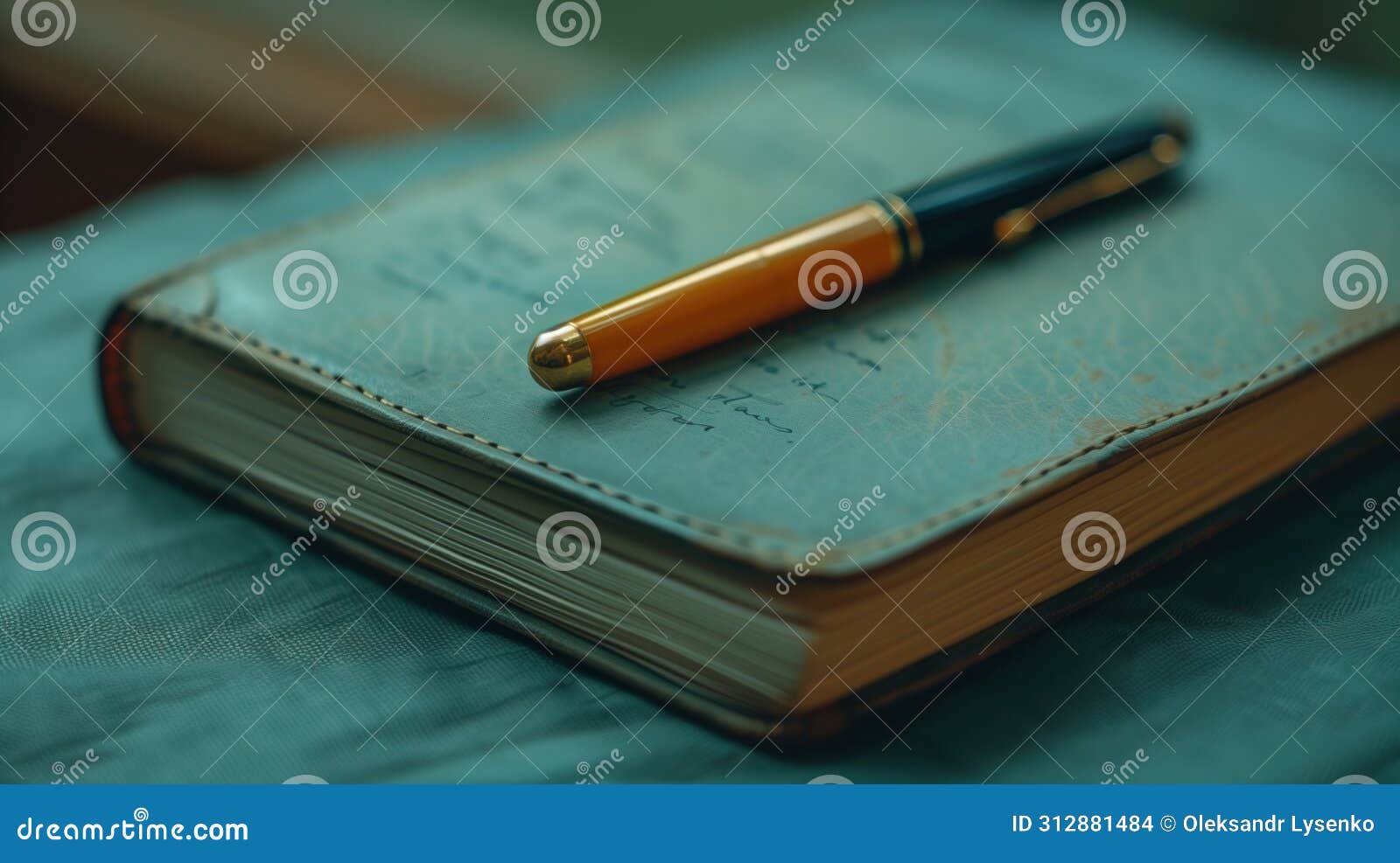 Memory Diary and Pen Close Up Stock Illustration - Illustration of ...