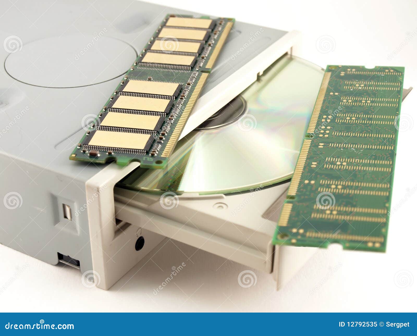 Memory and Drive for CD-ROM Stock Image - Image of ejected, media: 12792535