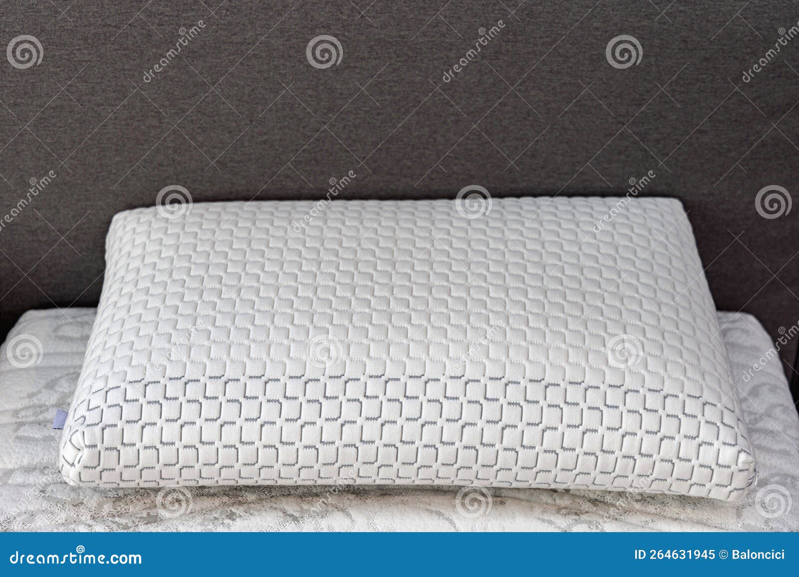 Memory Foam White Pillow stock image. Image of anatomical - 264631945