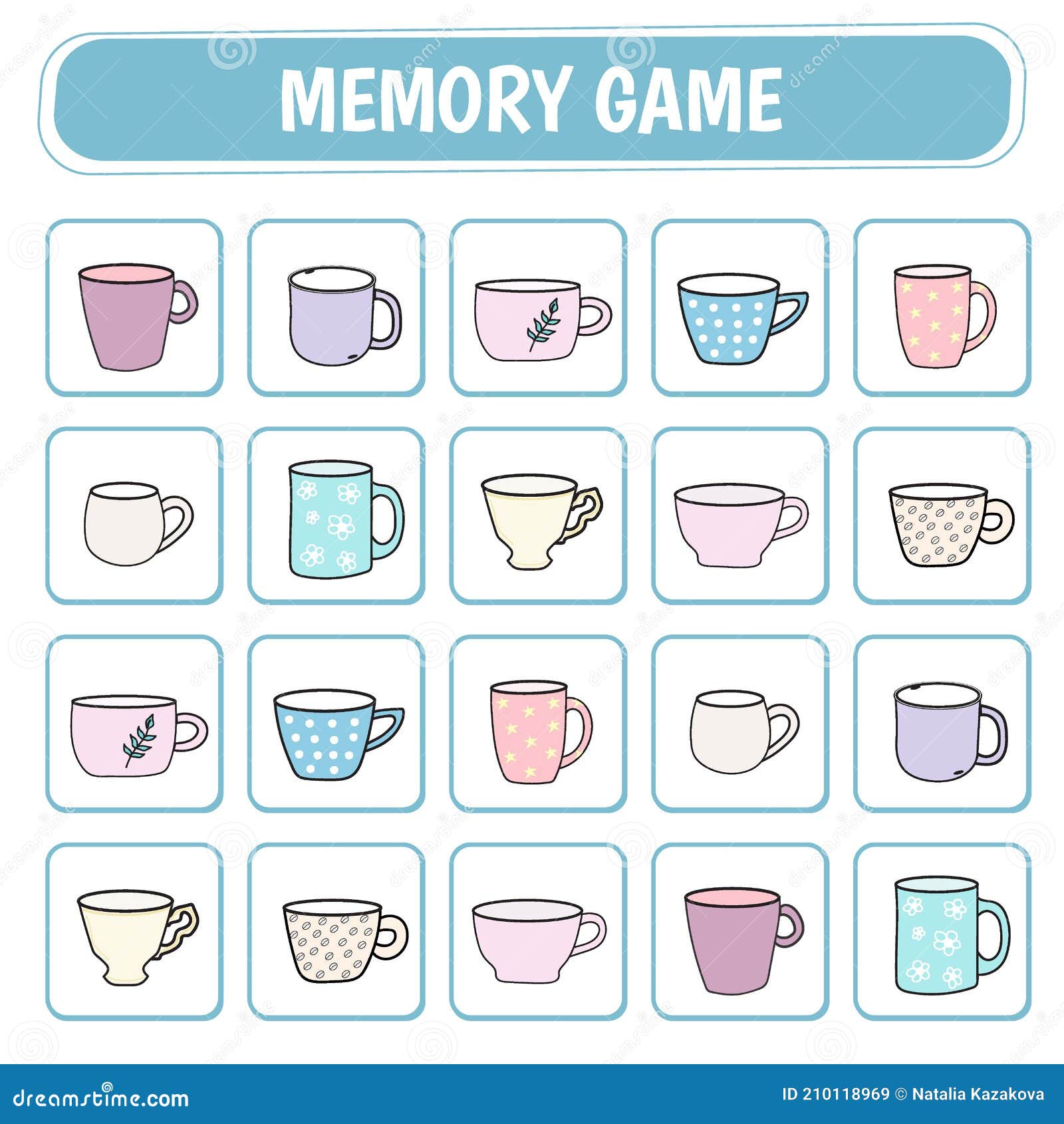 Memory game for children stock vector. Illustration of education ...