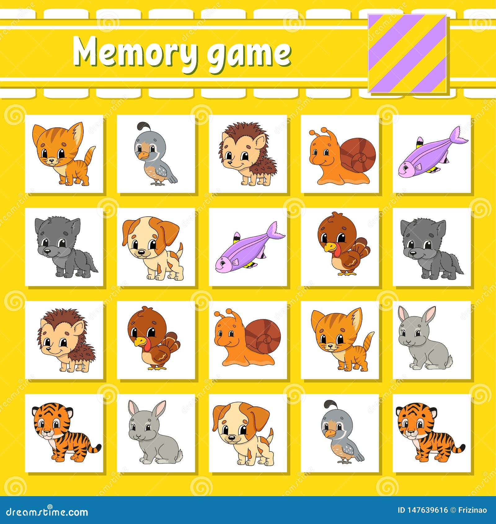 Memory Game for Kids. Education Developing Worksheet. Activity Page ...