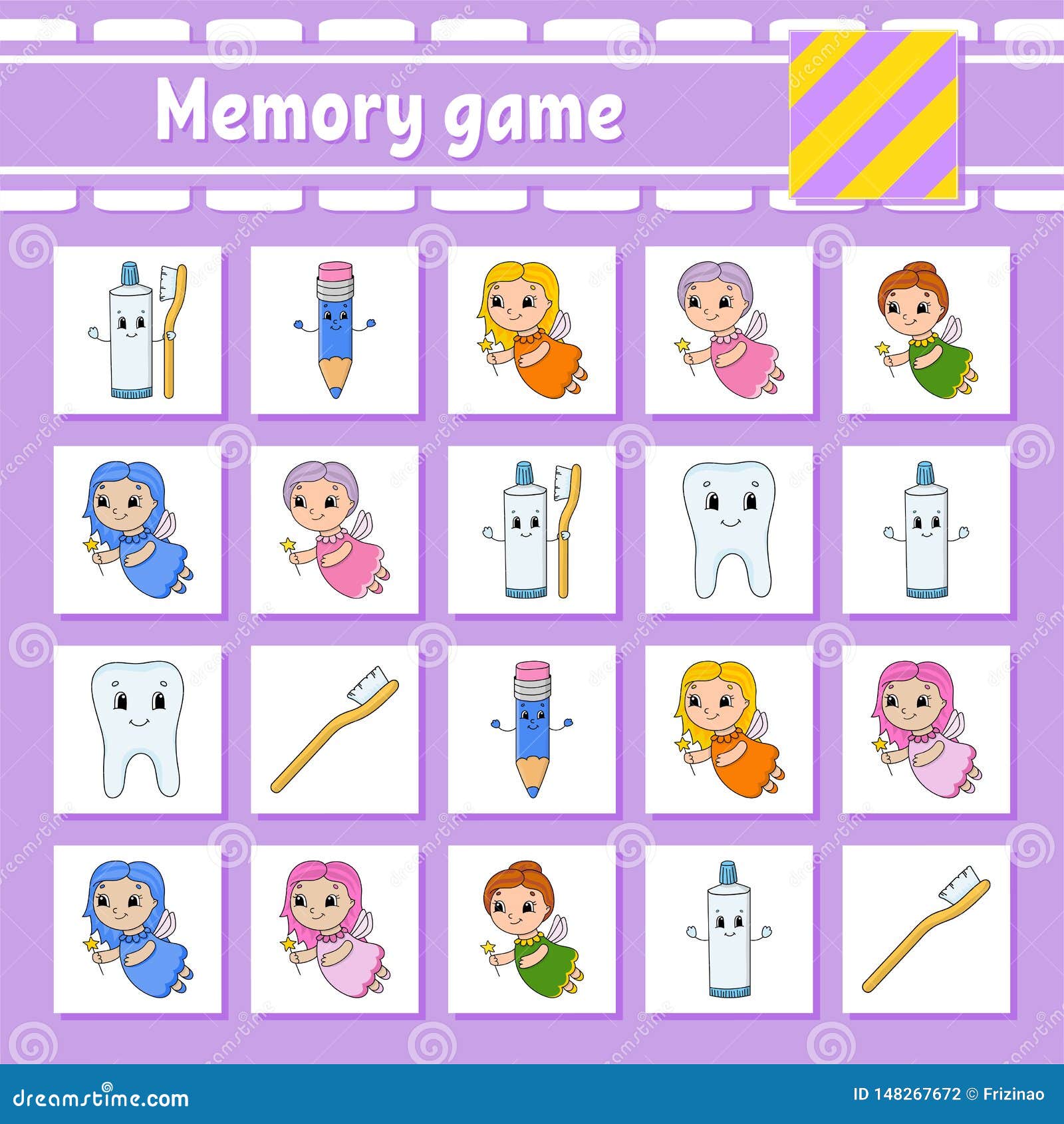 Memory Game for Kids. Education Developing Worksheet. Activity Page ...