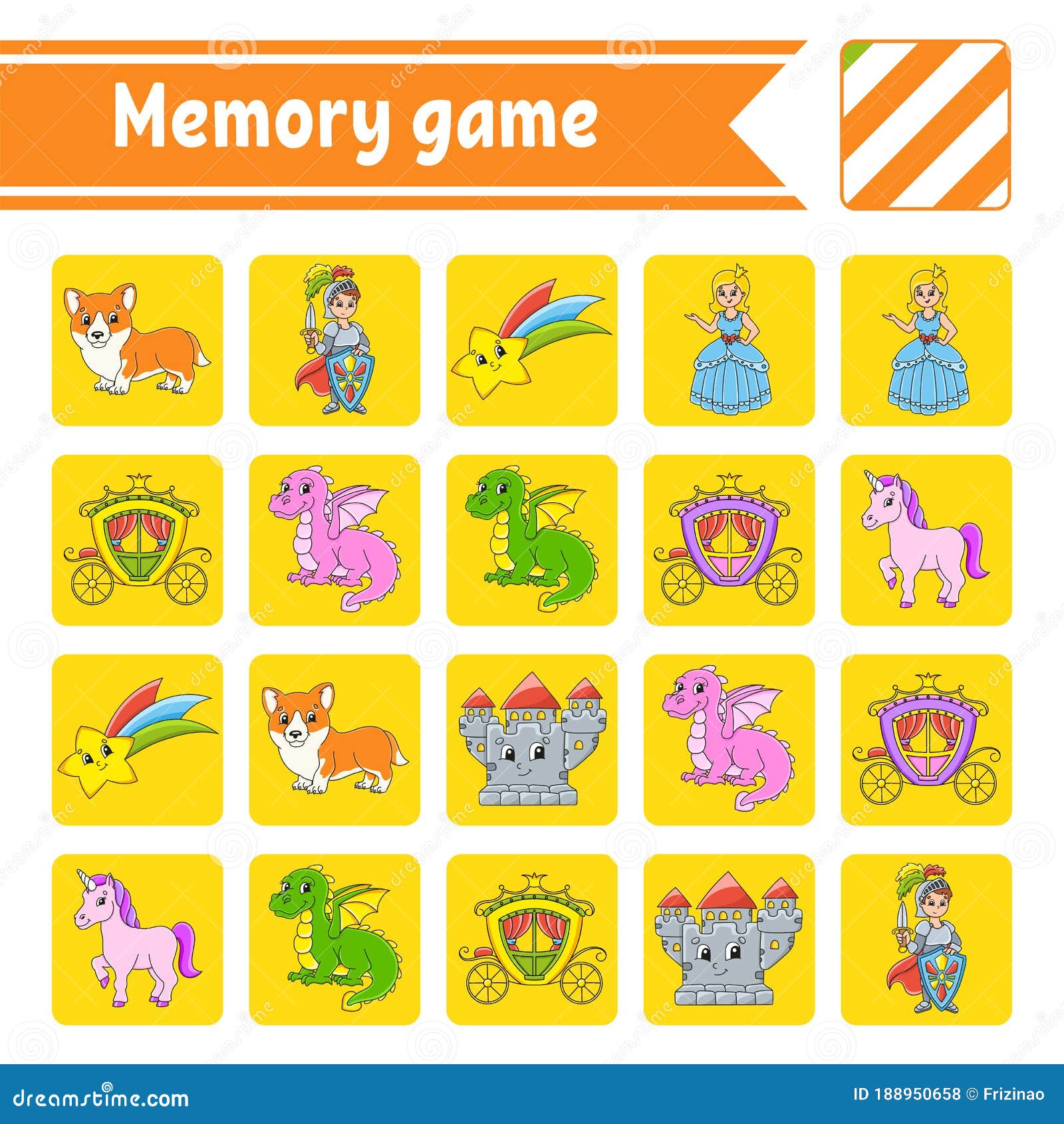 Memory Game for Kids. Education Developing Worksheet. Activity Page ...