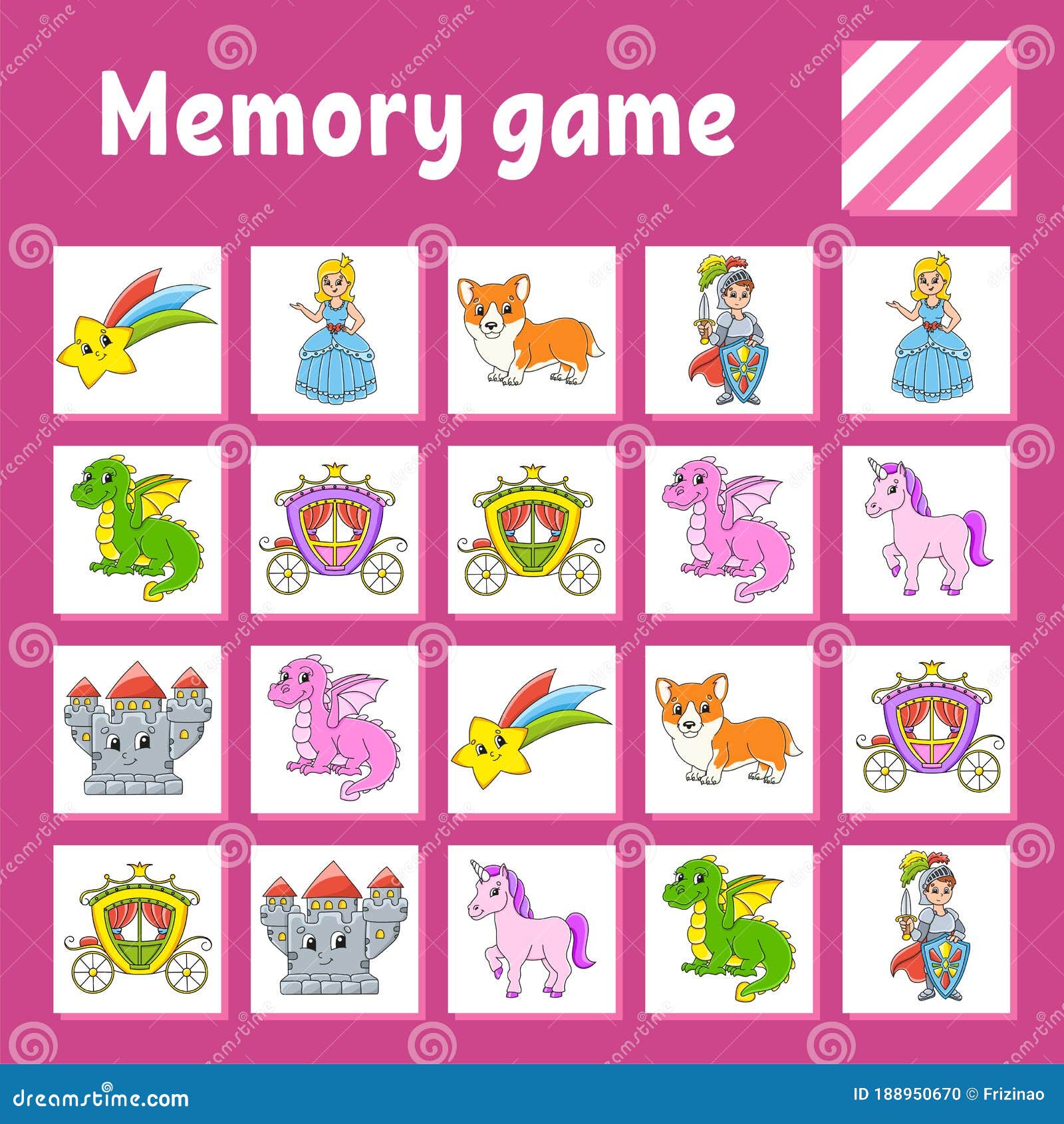 Memory Game for Kids. Education Developing Worksheet. Activity Page ...