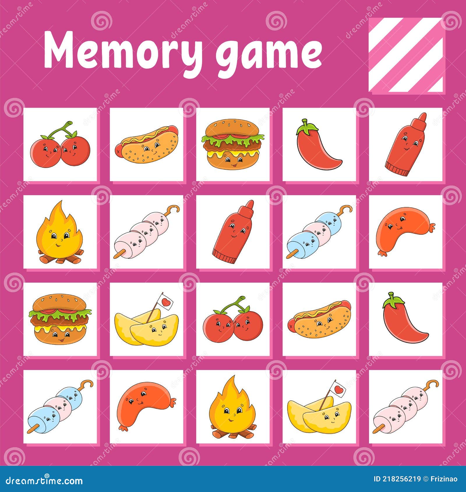 Memory Game for Kids. Education Developing Worksheet. Activity Page ...