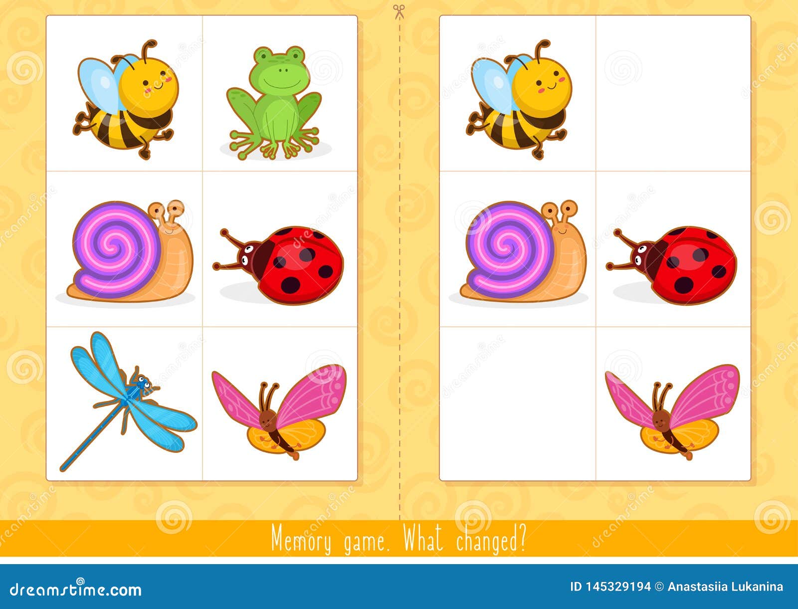 Memory Game For Children, Cards With Vegetables Cartoon Vector ...