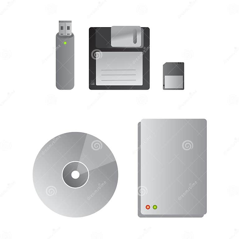 Memory Hard Drives and Devices Stock Vector - Illustration of clip ...