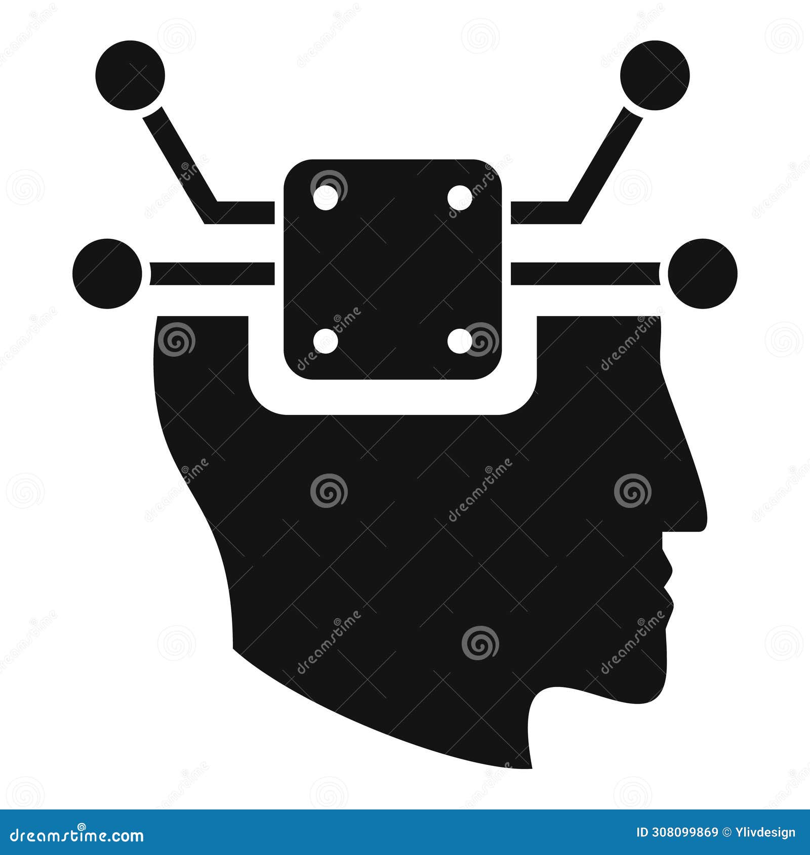 Memory Head Processor Icon Simple Vector. Lost Mind Stock Vector ...