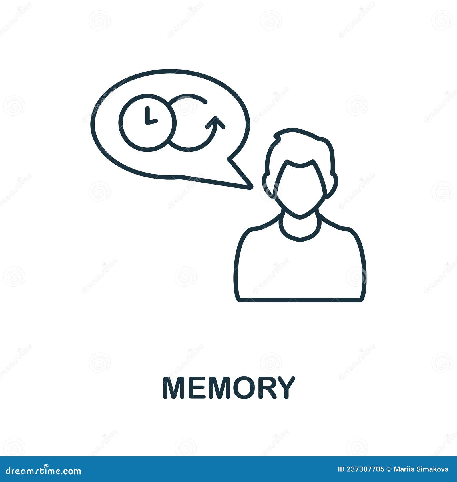 Memory Icon. Line Element from Cognitive Skills Collection. Linear ...