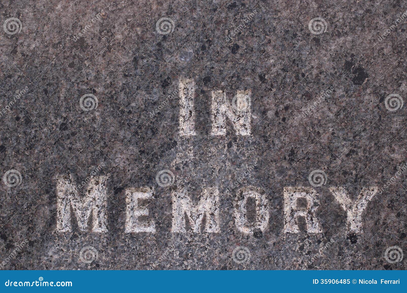 In Memory Inscribed on a Gravestone Stock Image - Image of stone, honor ...