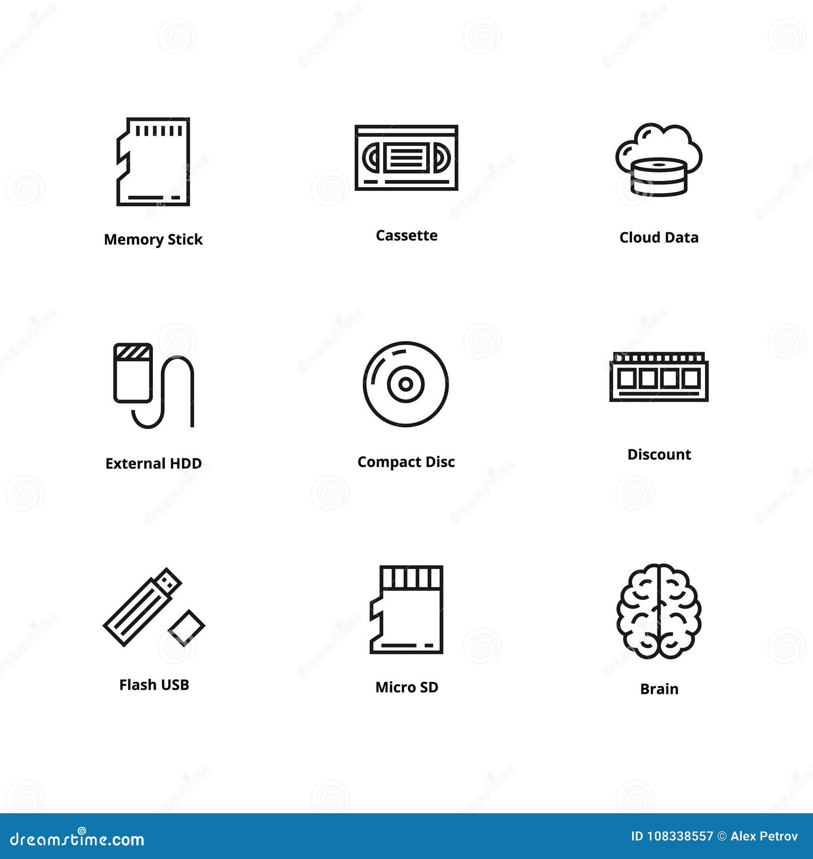 9 line icons stock illustration. Illustration of disc - 108338557