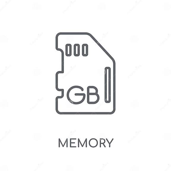Memory Linear Icon. Modern Outline Memory Logo Concept on White Stock ...