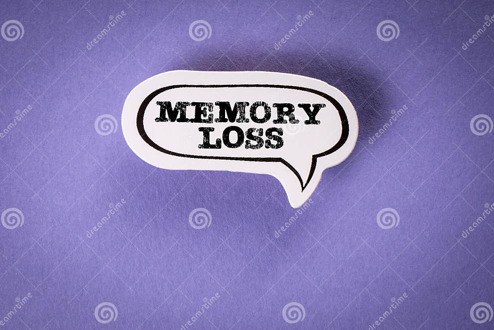 Memory Loss Concept. Speech Bubble with Text on Violet Background Stock ...