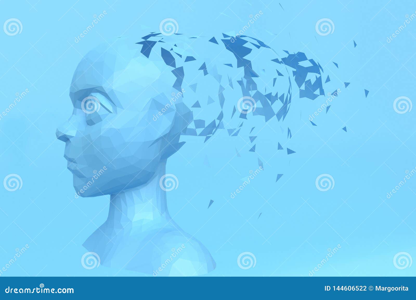 Memory loss. 3d rendering stock illustration. Illustration of abstract ...
