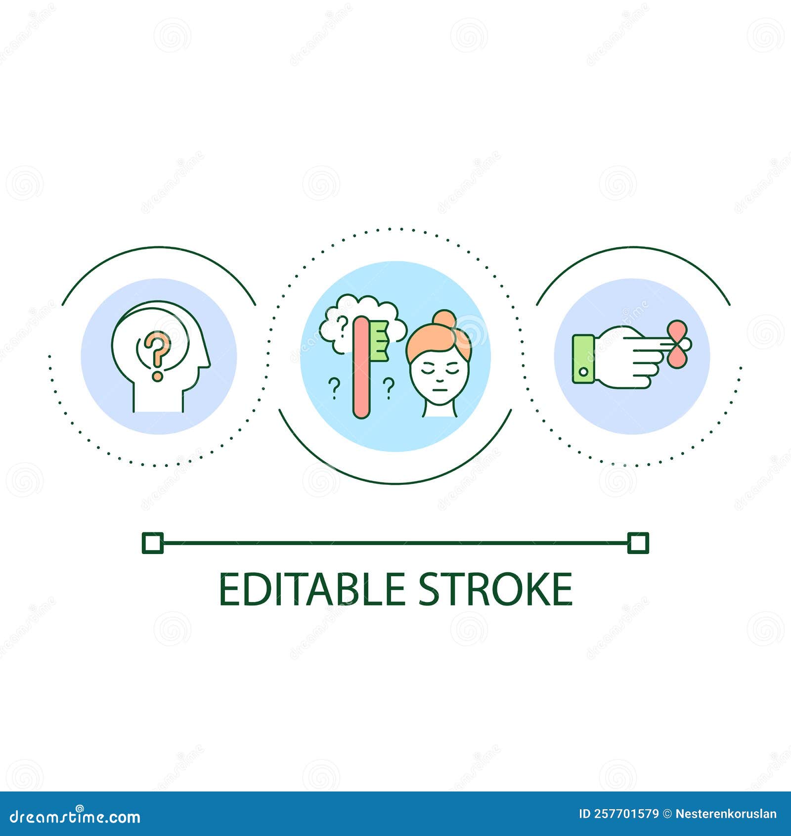Memory Loss Issues Loop Concept Icon Stock Vector - Illustration of ...