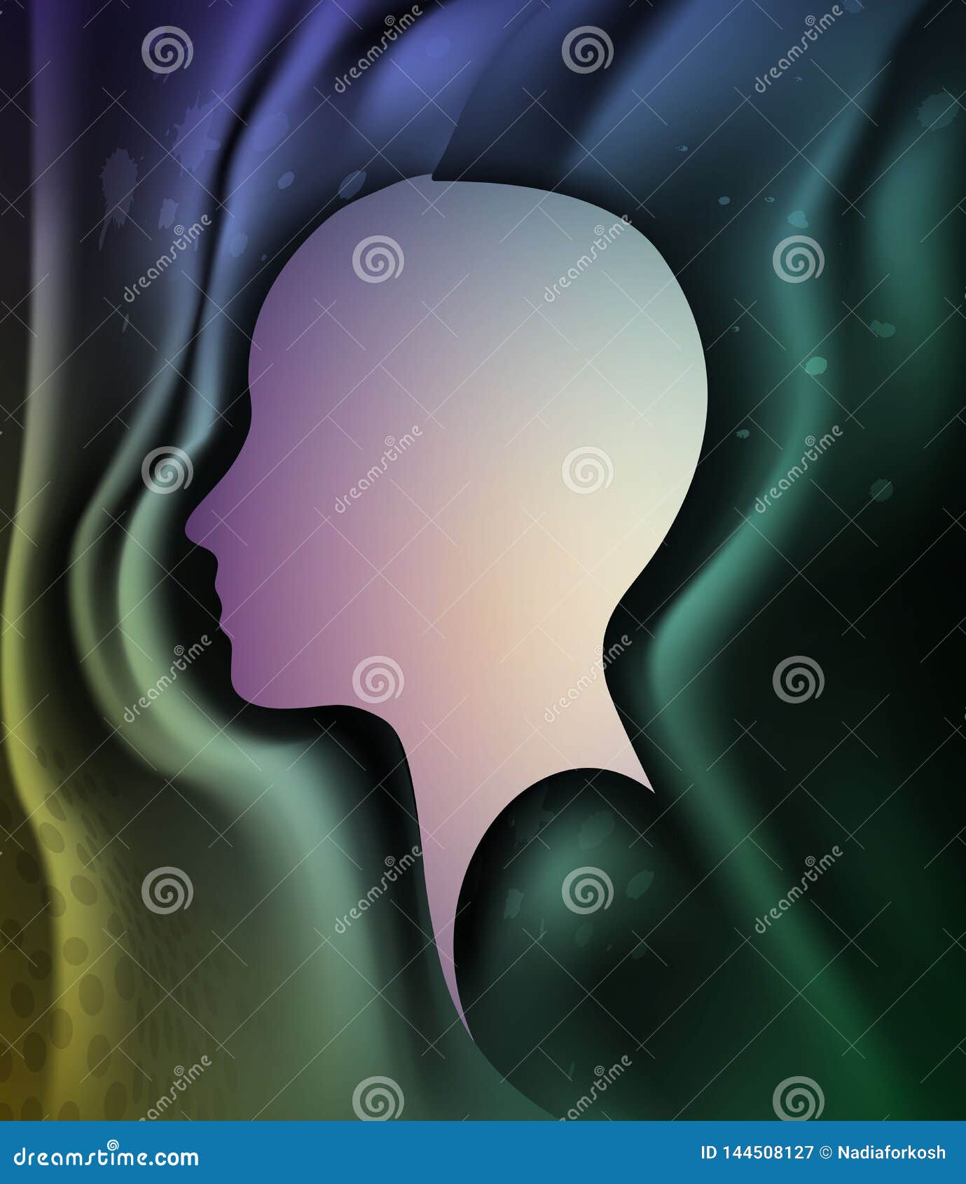 Memory Lost Concept, Human Head Profile with Emptiness Inside, Color of ...
