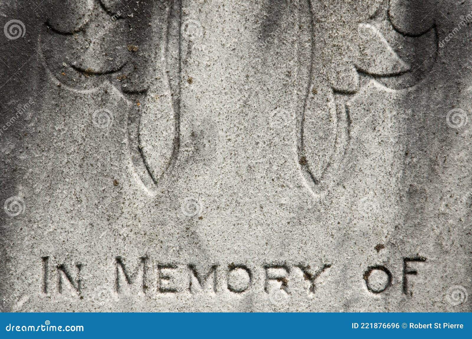 In Memory of Message on a Tombstone Stock Photo - Image of granite ...