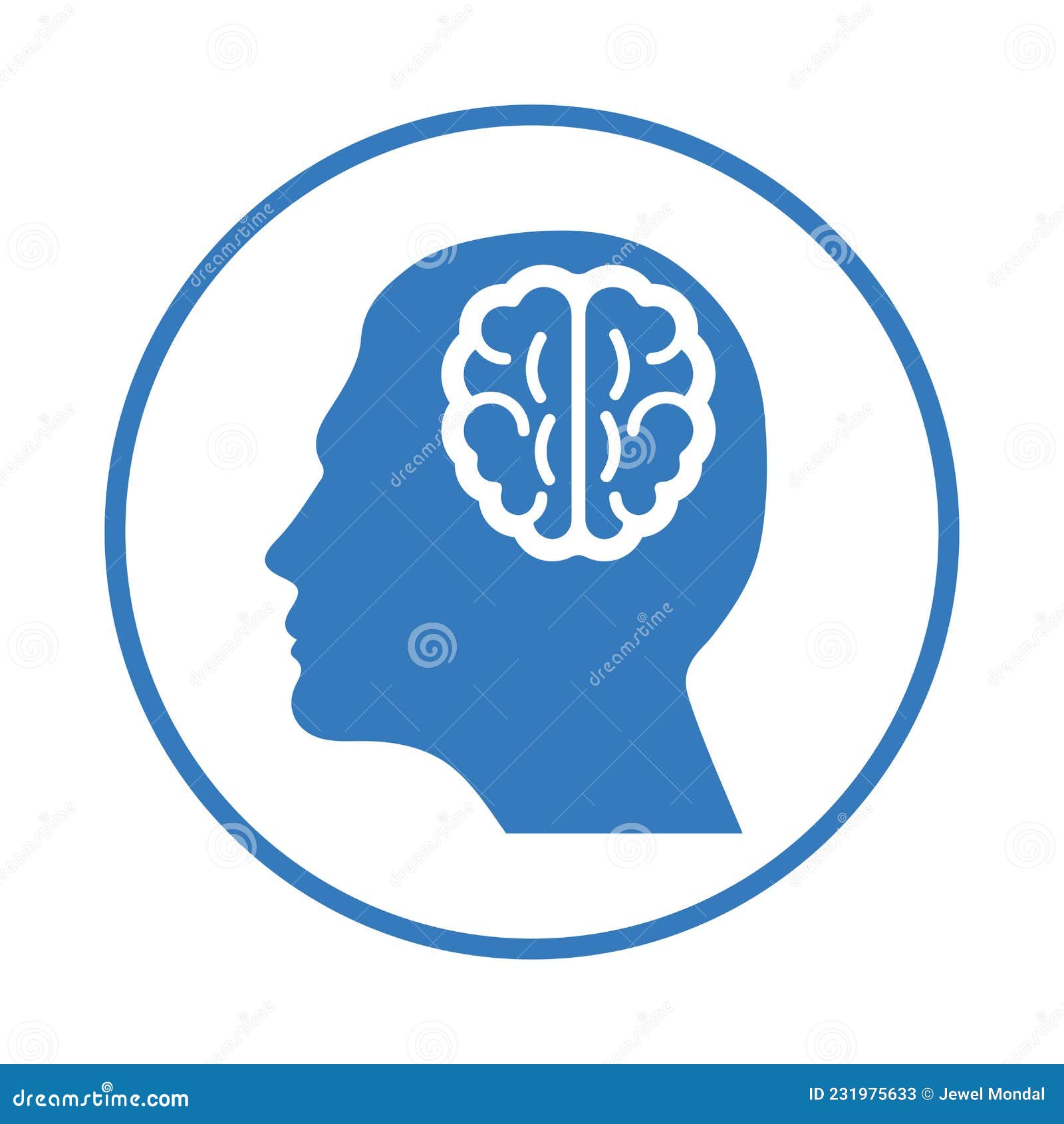 Memory, Mind, Exercise Icon. Rounded Blue Vector Design Stock Vector ...