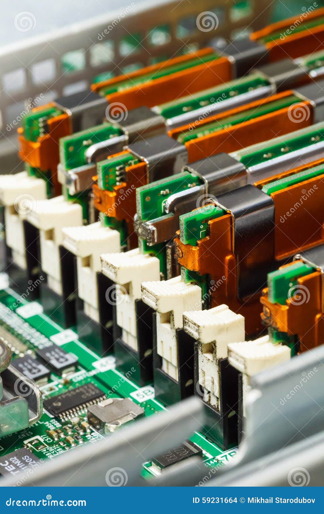 Memory Module in System Board, Closeup Stock Photo - Image of ...