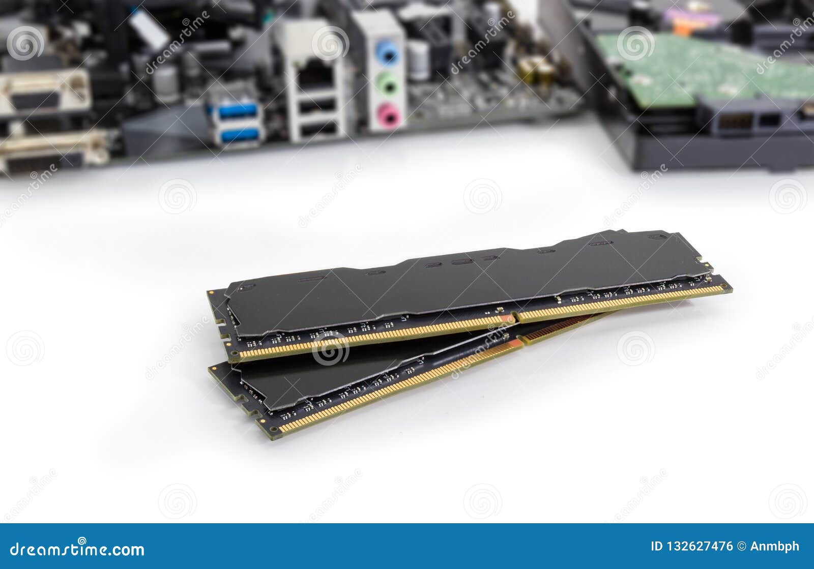 Ddr Sdram Memory Modules Isolated On Black Ddr Chip Combined On A Module Chipset For Desktop