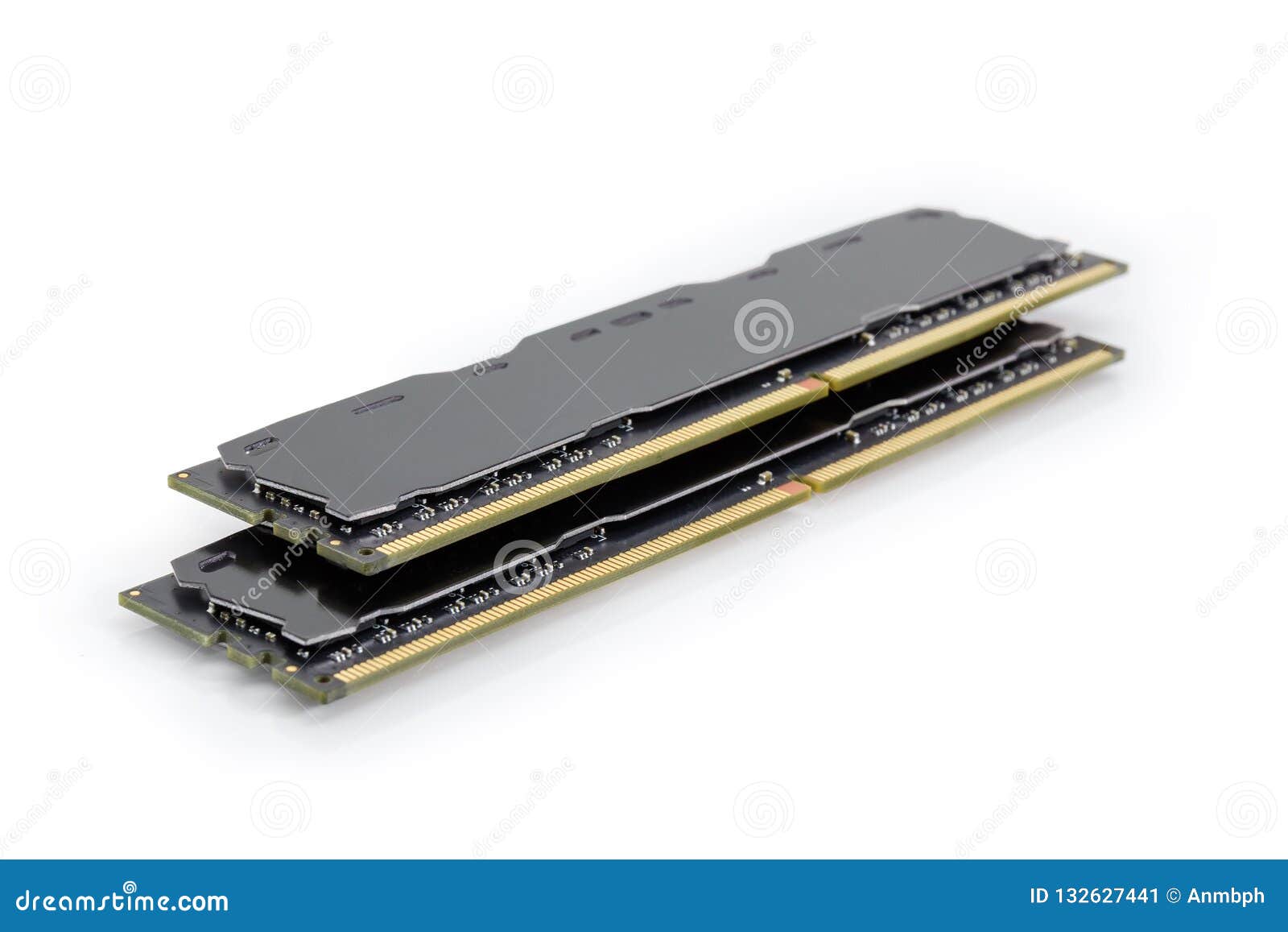 Ddr Sdram Memory Modules Isolated On Black Ddr Chip Combined On A