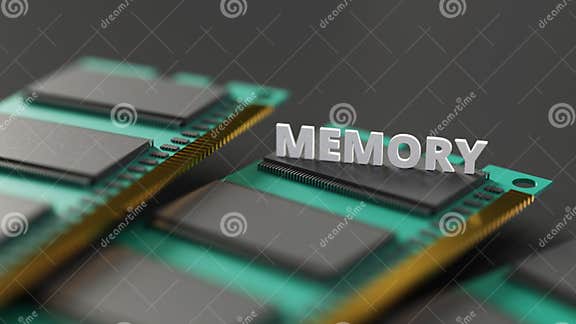 Memory Parts Mounted on a Personal Computer,3d Rendering Stock ...