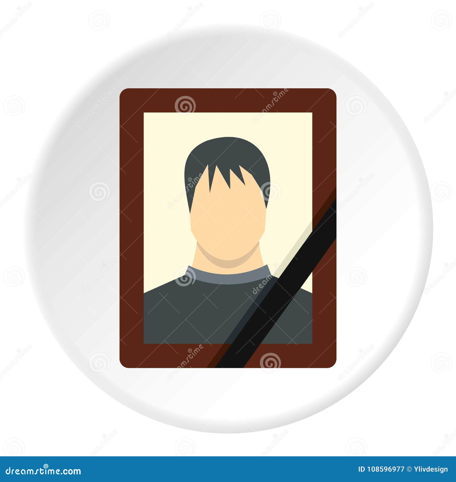 Memory Portrait Icon Circle Stock Vector - Illustration of mourning ...