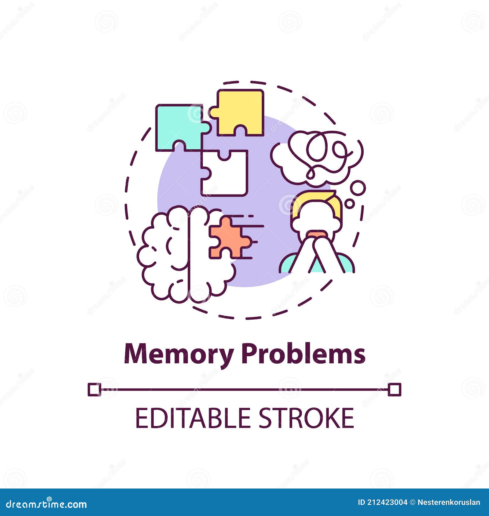 Memory Problems Concept Icon Stock Vector - Illustration of icon ...