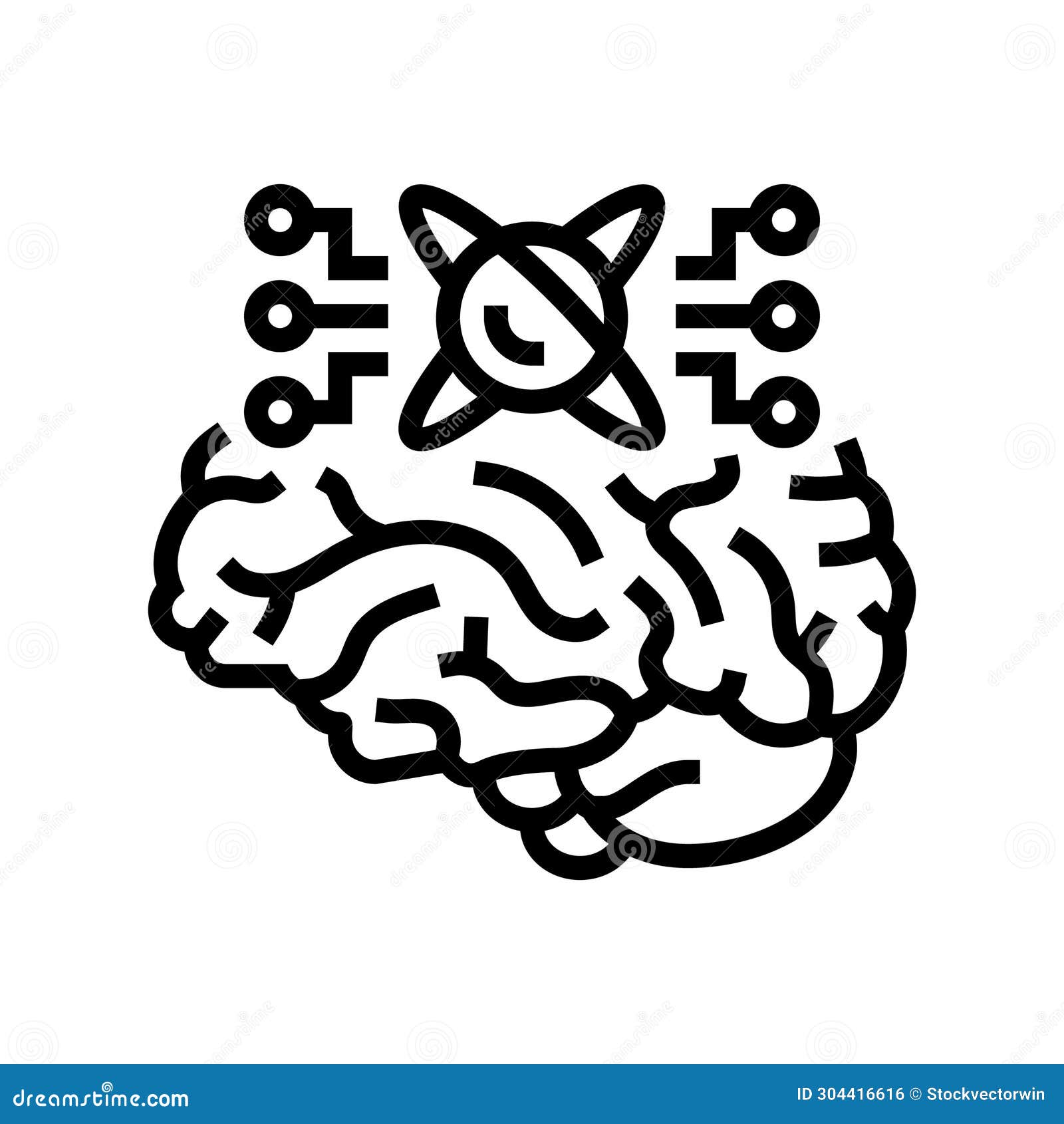 Memory Quantum Technology Line Icon Vector Illustration Stock ...