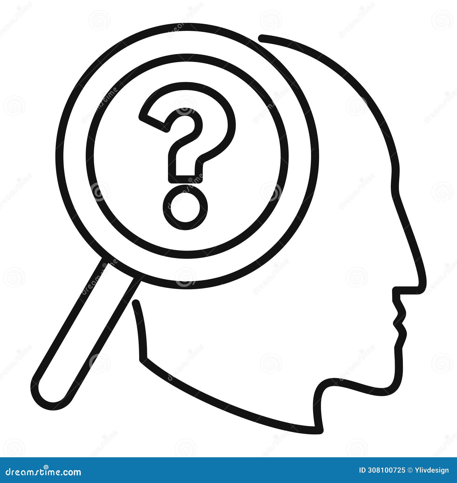 Memory Question Icon Outline Vector. Power Mind Stock Vector ...
