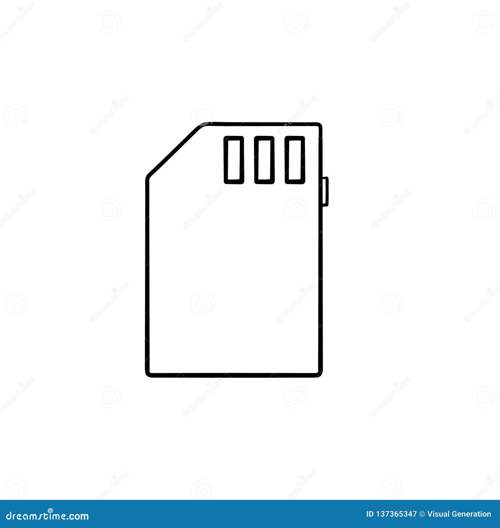 Memory SD Card Hand Drawn Outline Doodle Icon. Stock Vector ...