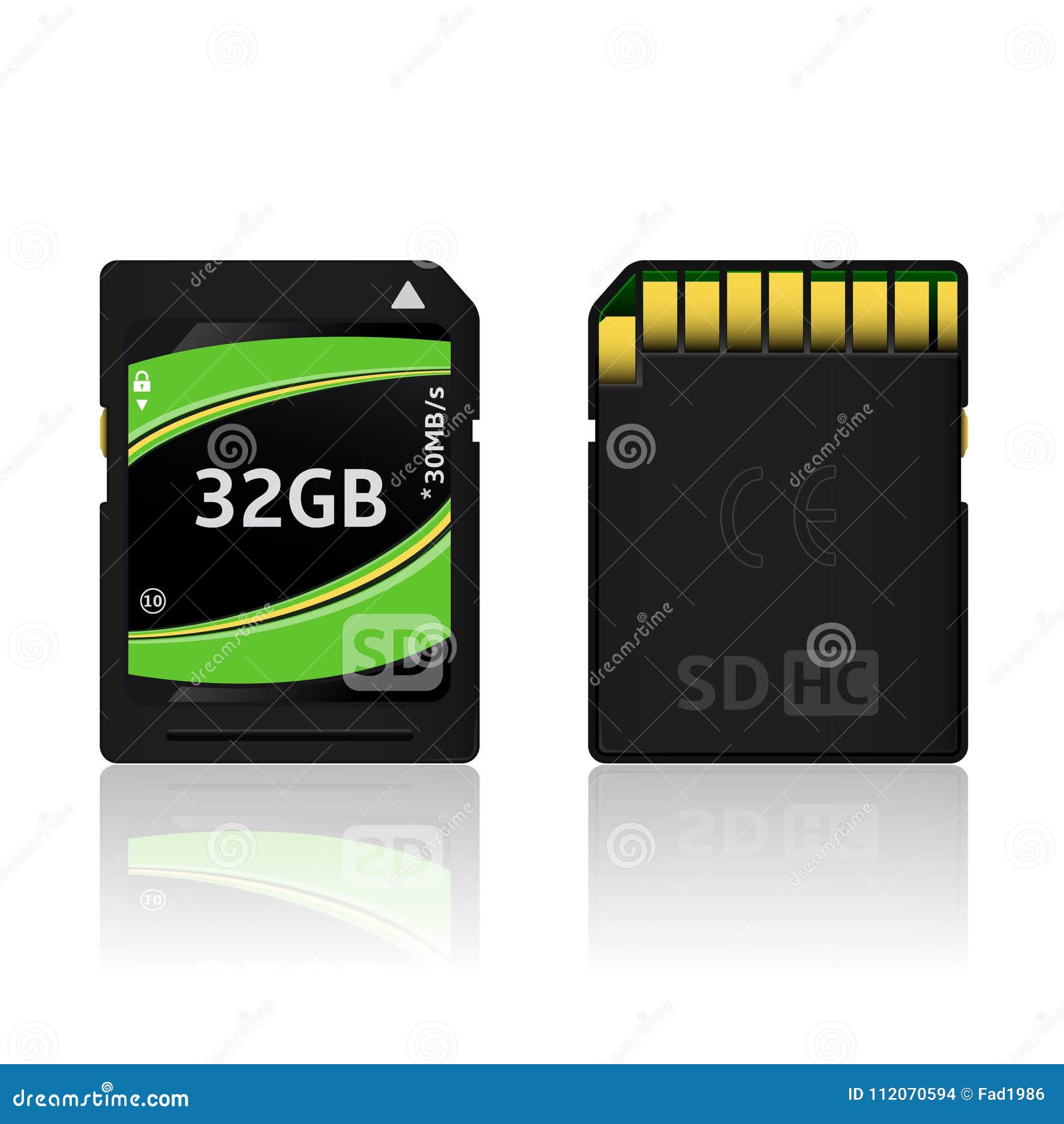 Memory SD Card for Various Devices. SD Memory Card from Both Sides ...