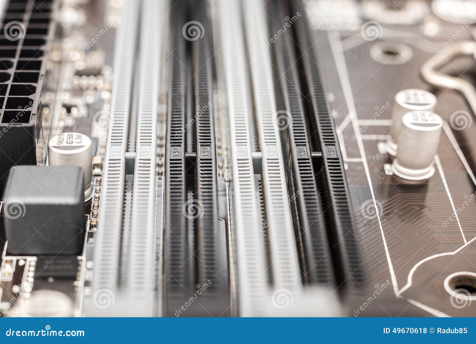 Memory Slot on Motherboard stock photo. Image of electronic - 49670618