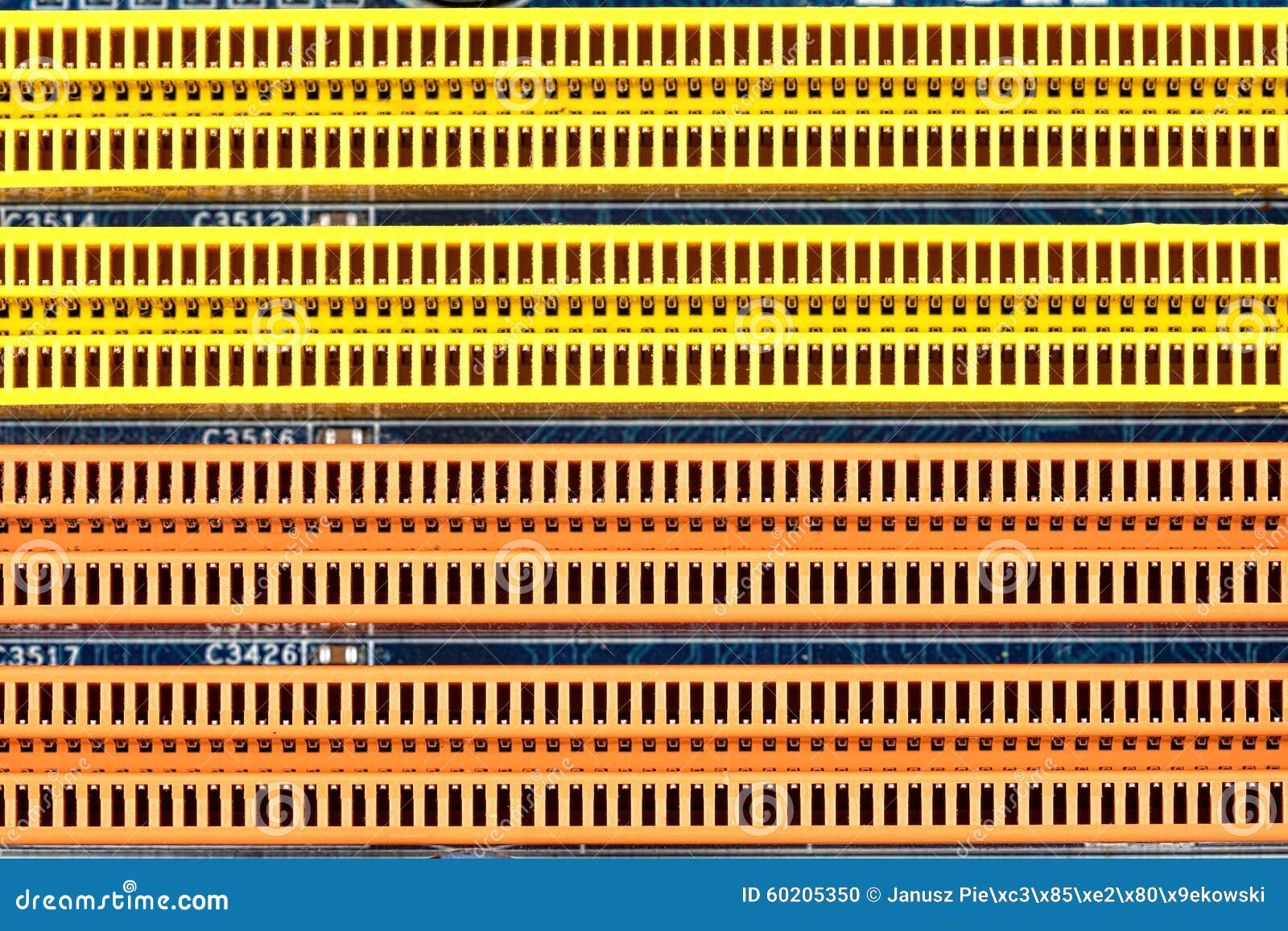 Memory Slots, a Background or Texture Stock Photo - Image of electronic ...