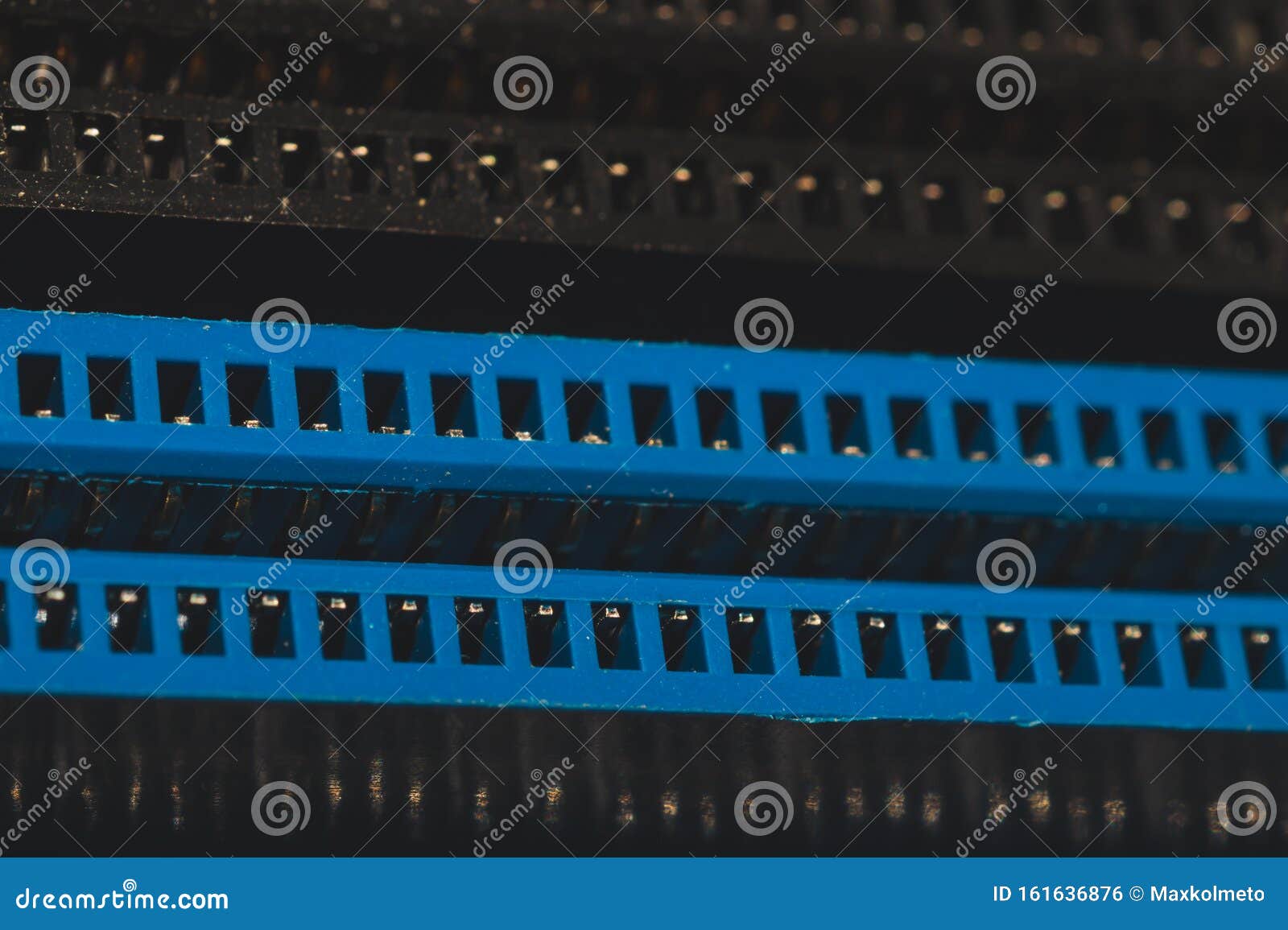 Memory Slots on the Motherboard Close Up. Ram Socket Stock Photo ...