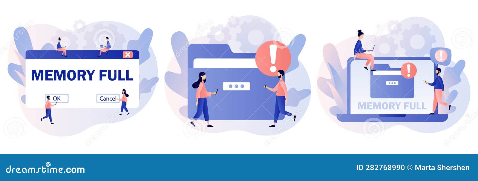 Memory Space Full Notification. Cleaning Mobile Phone or Computer ...